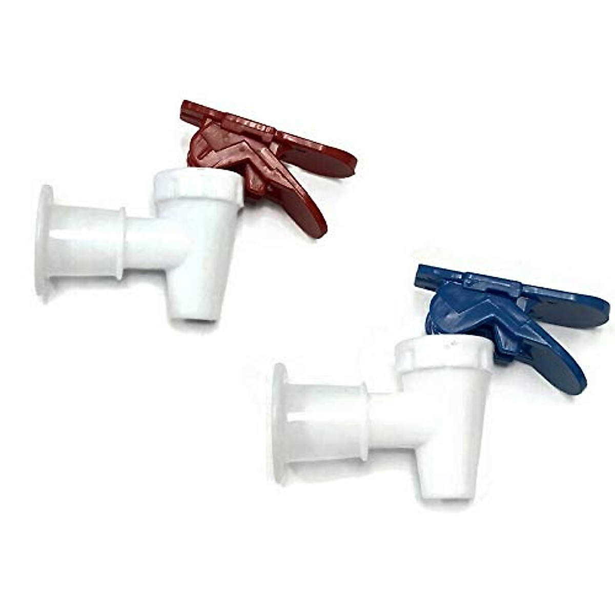 AquaNation BPA Free Sunbeam Water Cooler Dispenser Replacement Faucet Water Bottle Jug Reusable Spigot Spout Leak Proof Water Beverage Lever Pour Valve Water Crock Tap Combo (Red & Blue Safety Lock)