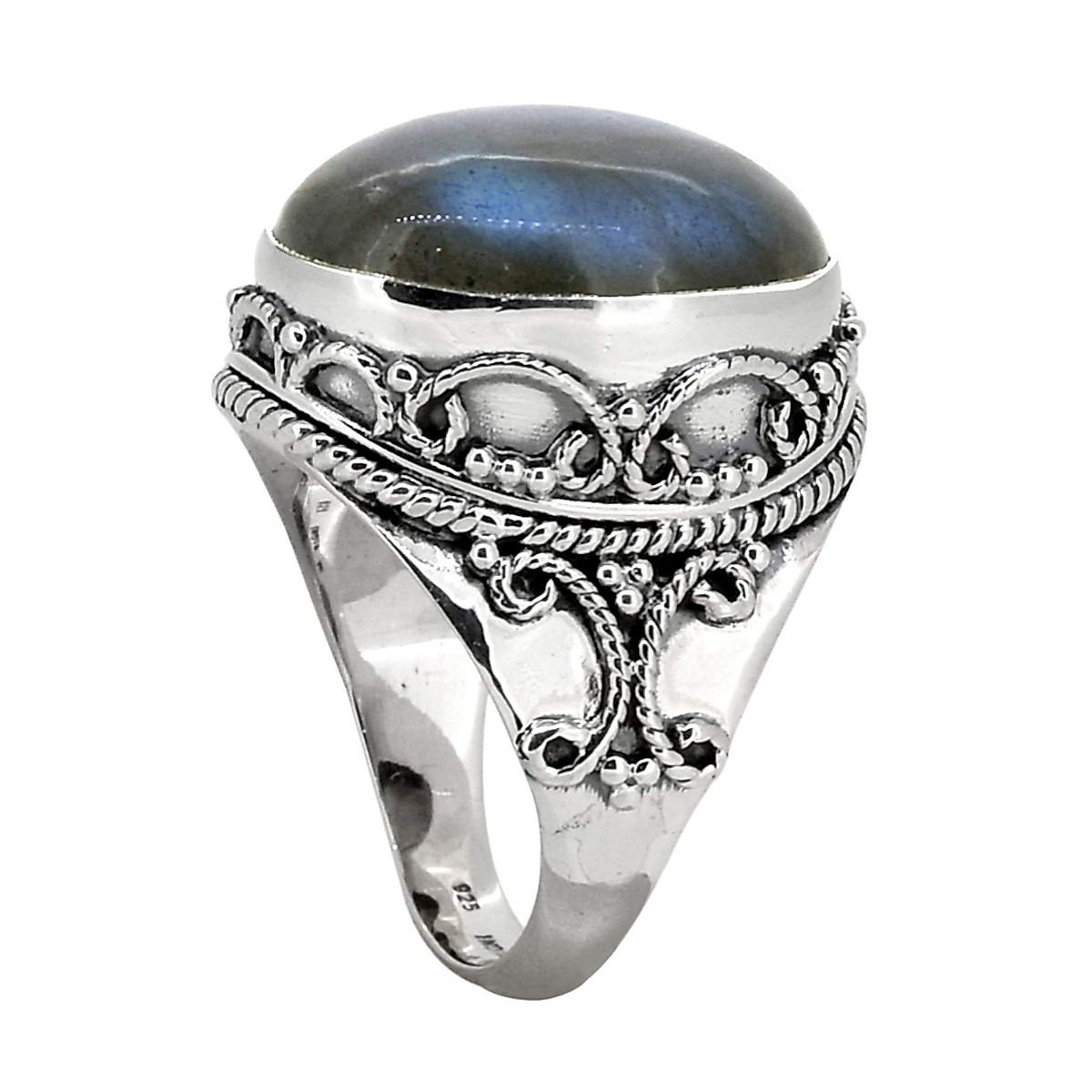 YoTreasure Labradorite Ring Solid 925 Sterling Silver Gemstone Designer Jewelry