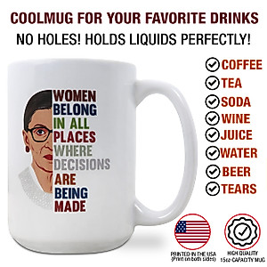 7RBG Ruth Bader Ginsburg Design Ceramic Coffee Mug, Tea Mug, 15oz. Feminist Mug For Women Lawyers, ruth bader ginsburg gifts, mugs for women, coffee mugs for women