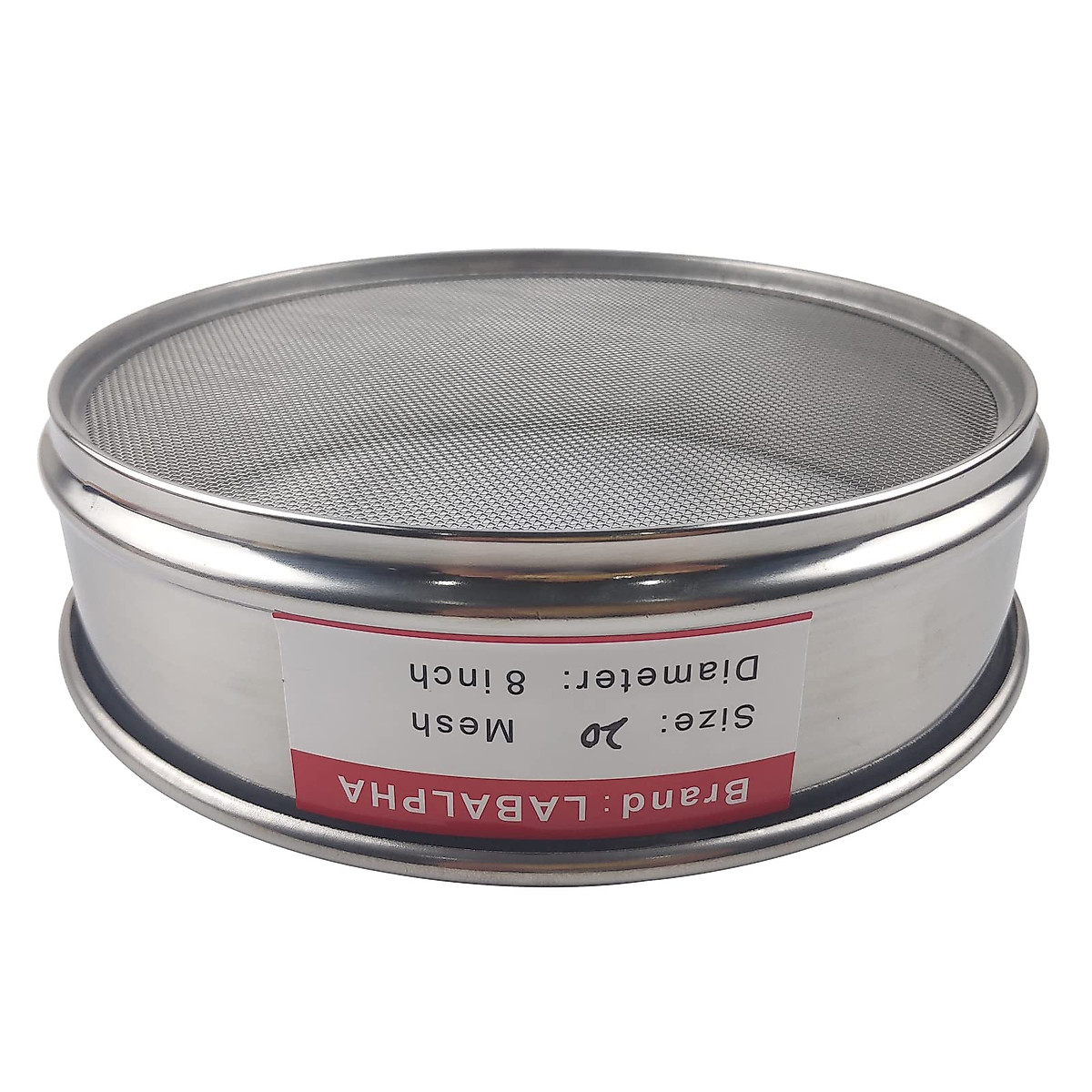 LABALPHA 20 Mesh Lab Sieves, #20 Mesh Test Sieve, 8'' Diameter, 304 Stainless Steel Wire Cloth (0.9mm)