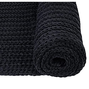 Women And Mens Winter Thick Cable Knit Wrap Chunky Long Warm Scarf, One Size, Black