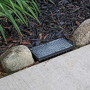 Solar Brick Landscape Path Light, 8x4 Recessed Polyresin Paver, Cool White LEDs, Waterproof, Outdoor Use, No Wires or Plugs - Rechargeable Battery Included
