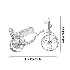 DOITOOL Motorcycle Wine Holder Metal Bike Sculpture Wine Bottle Rack Holder Tricycle Wine Glass Metal Rack Countertop Wine Bottles Holder Display Stand Silver Single Bottle Wine Holder