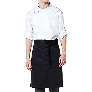 BE THE CHEF 2Pack 1 Pocket 4-Color Waist Apron for Chef, Restaurant, Pub, Cafe, Waiter, Waitress, Server (Black)