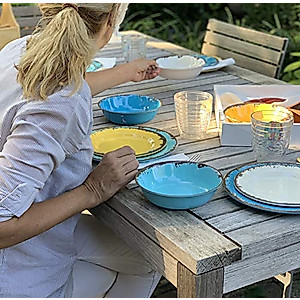 Fox Run Melamine Dinnerware Set, 12-Pieces, Multicolor