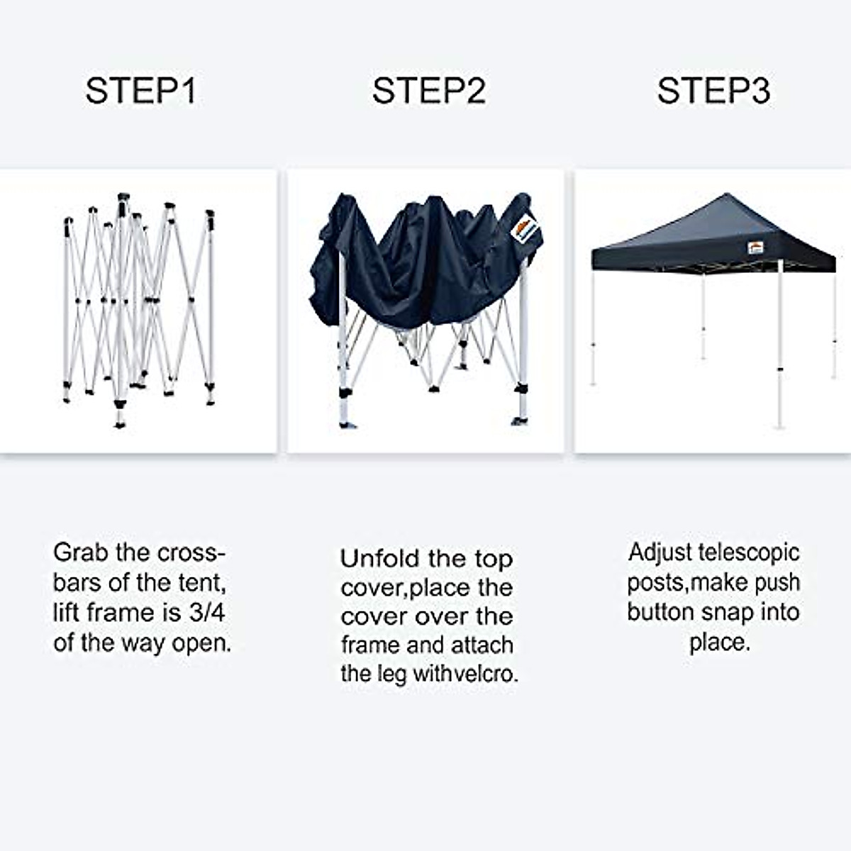 Tistent 10'x10' Pop Up Canopy Tent Commercial Instant Shelter with Heavy Duty Carrying Bag and 4 Removable Side Walls, 4 Canopy Sand Bags Black