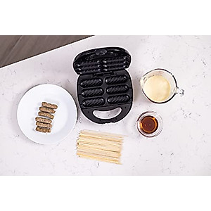 Lumme Waffle Corn Dog Maker Cheese on a stick, Corn Dog Sticks Included, Family Fun experience quick and easy mix any batch 6 corn dog maker non-stick Plate perfect for birthday parties Black