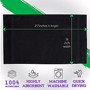 GREEN LIFESTYLE Black Bleach Proof Towels Bulk Sets 100% Cotton 16' X 25' Premium Spa Quality, Super Soft and Absorbent for Gym, Pool, Spa, Salon and Home 12 Pack