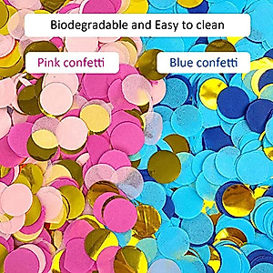 Jumbo Gender Reveal Confetti Balloons 2pcs 36" Black Boy or Girl Balloon Come with Blue Pink Confetti for Baby Gender Reveal Party Idea