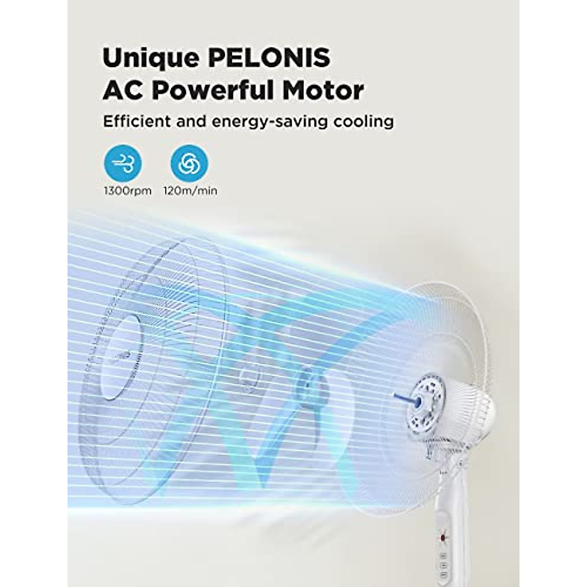 PELONIS 16'' Pedestal Remote Control Oscillating Stand Up Fan 7-Hour Timer, 3-Speed, and Adjustable Height,Electric Cooling Fans for Home Office Bedroom Use