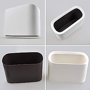 AYADA Tiny, Desk Mini Trash Can, Trash Bin, Waste Basket 1.5 L Desktop, Countertop, Makeup Tabletop Trash Can Little Cute Plastic (White)