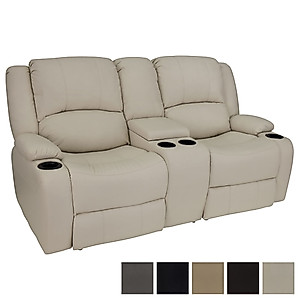 RecPro RV 70" Powered Sofa Recliner & Console | Loveseat with Cupholders | Ultrafabrics Brisa (Birch)