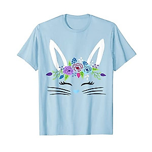 Girls Women Team Bunny Face Gift Easter Basket Stuffer T-Shirt