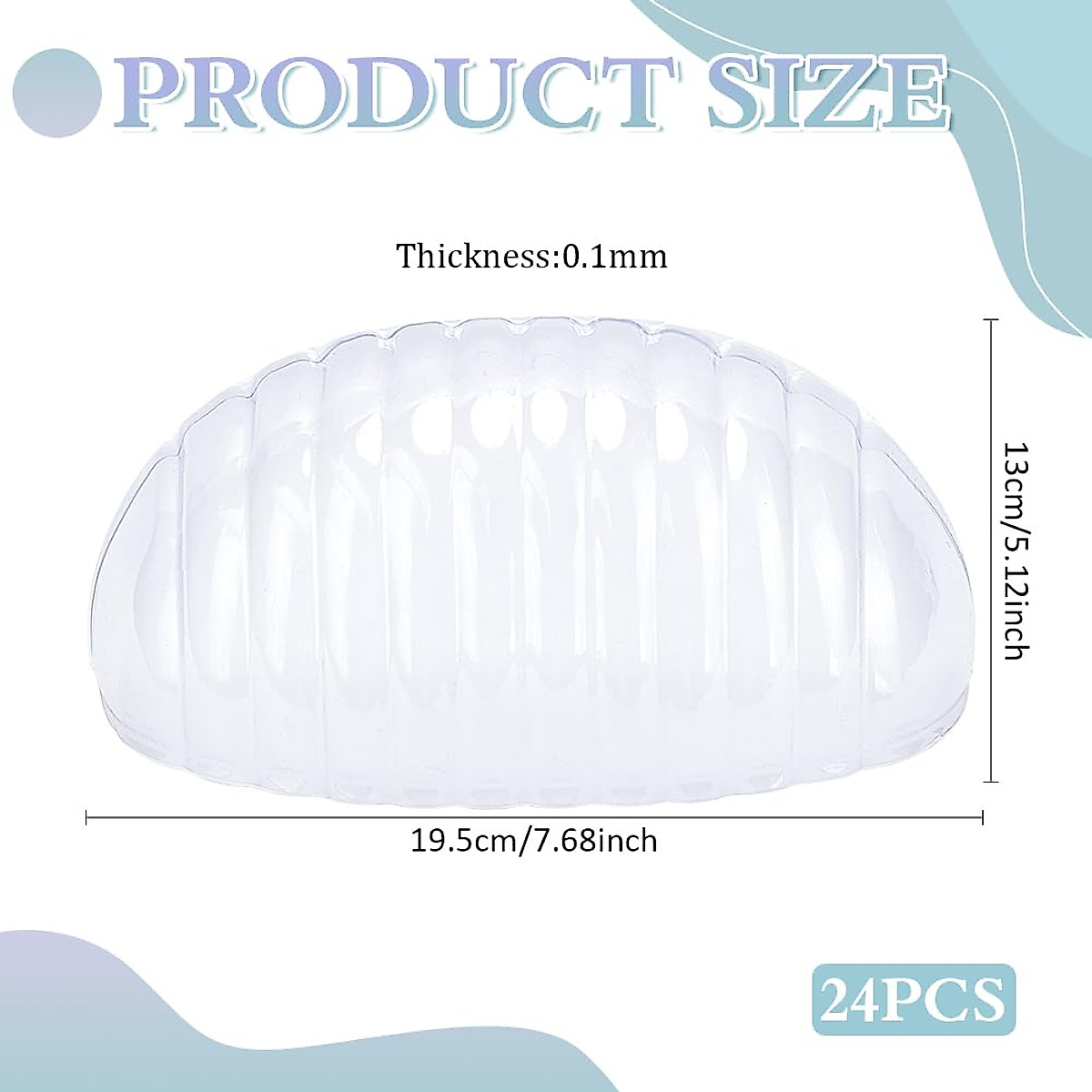 FINGERINSPIRE 24pcs Hat Support Pad Holder Clear Plastic Cap Insert Shaper Baseball Hat Support Holder Caps Inner Support Protector Half Hat Stay Hat Shaper for Baseball Cap Golf Hat Storage Supplies