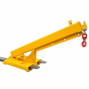 TECHTONGDA Fork Mounted Hoist Jib Boom Crane, 6600LB Capacity Telescopic Boom Lift Crane, 63"-98" Manual Telescoping, Forklift Mobile Crane Lifting Hoist, Forklift Boom Attachments Lifting Equipment