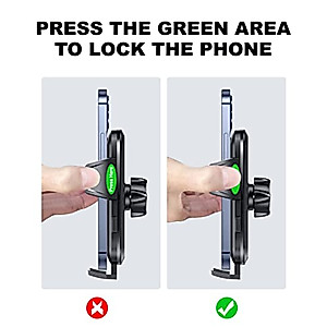 Car Phone Mount Vent Clip, Car Phone Holder Mount 360° Rotation, Adjustable Clip, Big Phone & Thick Case Friendly, Compatibility Fit for All 4"-7" Smartphone, Cell Phone Automobile Cradles Universal