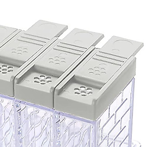 Jucaifu 6 Pcs Spice Shaker Jars, Salt and Pepper Shakers, Plastic Spice Dispenser, Salt Shakers, Seasoning Shaker Box, Condiment Set, spice containers (White)