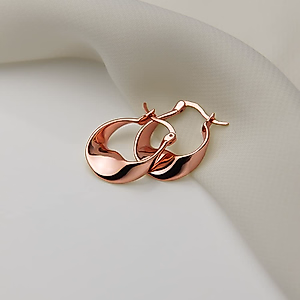 Sterling Silver Hoop Earrings for Women,14K White Gold Earrings Hypoallergenic Chunky Huggie Silver Hoops Small Fashion Dainty Earring