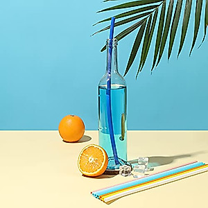 12 Pack, Extra Long 14.5 inch Reusable Silicone Straws for Large Water Bottle -Wine Bottle - 1 Gallon 128 75 64 OZ Tumbler - Flexible Drinking Straws for Extra Tall Cups - 2 Cleaning Brushes