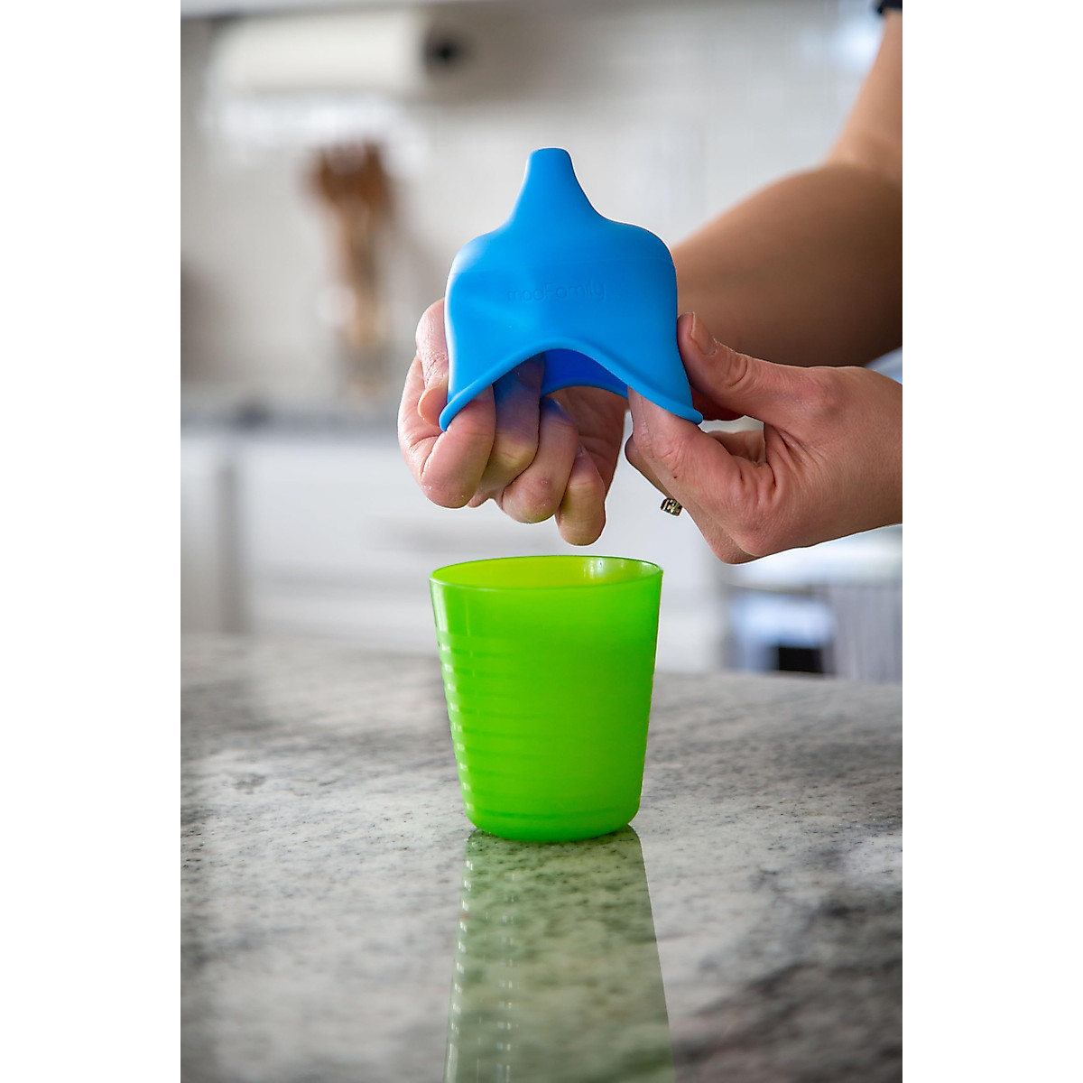 O-Sip! Silicone Sippy Lids (Pack of 3) - Spill-Proof Fun for Families! - BPA-Free, Fits on Glasses, Mason Jars & Cups - Reusable, Durable, & Kid-Friendly (Colors: Red, Green, Blue) - ModFamily