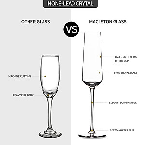 MACLETON Champagne Flutes Set of 4, Premium Stemmed Crystal Champagne Glasses – Exquisite Craftsmanship – Ideal for Home Bar, Special Occasions