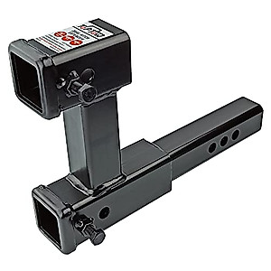 TOPTOW 64131KT Dual Hitch Extension Combo Kit, 7-1/2" Drop/Rise, 8" to 10" Extender, 2 Pack of Hitch Clamps, 3 Pack of Hitch Pins and 2 Pack of Hitch Covers