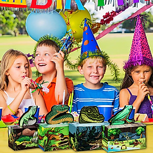 Nezyo 24 Pcs Reptile Birthday Party Supplies Snake Party Decorations Lizard Frog Crocodile Boxes for Jungle Baby Shower Birthday, 4.8 x 2.4 x 6.3 Inch