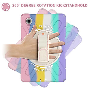 SIBEITU Case Compatible with Samsung Galaxy Tab A7 Lite 2021 with Screen Protector, 8.7 inch 3-Layer Durable Protective Case Cover W/Hand&Shoulder STRP for SM-T220/T225