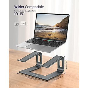Nulaxy Laptop Stand, Ergonomic Aluminum Laptop Computer Stand, Detachable Laptop Riser Notebook Holder Stand Compatible with MacBook Air Pro, Dell XPS, HP, Lenovo More 10-15.6” Laptops