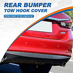 Rear Bumper Tow Hook Cover Towing Eye Cap Fit for Mazda 6 Atenza 2013 2014 2015 2016 2017 GJR9-50-EL1-51 GJR9-50-EK1-51 (Black, Left Driver Side) Xinpinsai