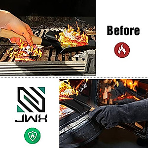 JWX Metal Ash Bucket and Shovel Set - 5.2 Gallon Galvanized Coal Bucket with Heat-Resistant Gloves and Reinforced Base -for Indoor and Outdoor & Use Upgrade Your Fire Pit Experience