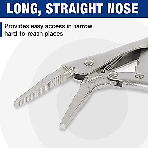 WORKPRO 5-Piece Locking Pliers Set, Pliers Tool Set, Vice Grips with Chrome-vanadium Steel, 5/7/10 inch Curved Jaw Pliers, 6.5/9 inch Long Nose Pliers