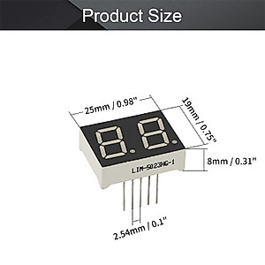 Othmro 5pcs Common Cathode LED Display Digital Tube 2 Bit 7 Segment Black 10Pin with a Good Uniform Light Output