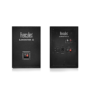 Hercules DJMonitor 32: 2 x 15 watts RMS active monitoring speakers,Black