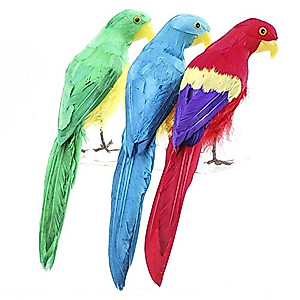 12" Artificial Colorful Feathered Parrot Bird