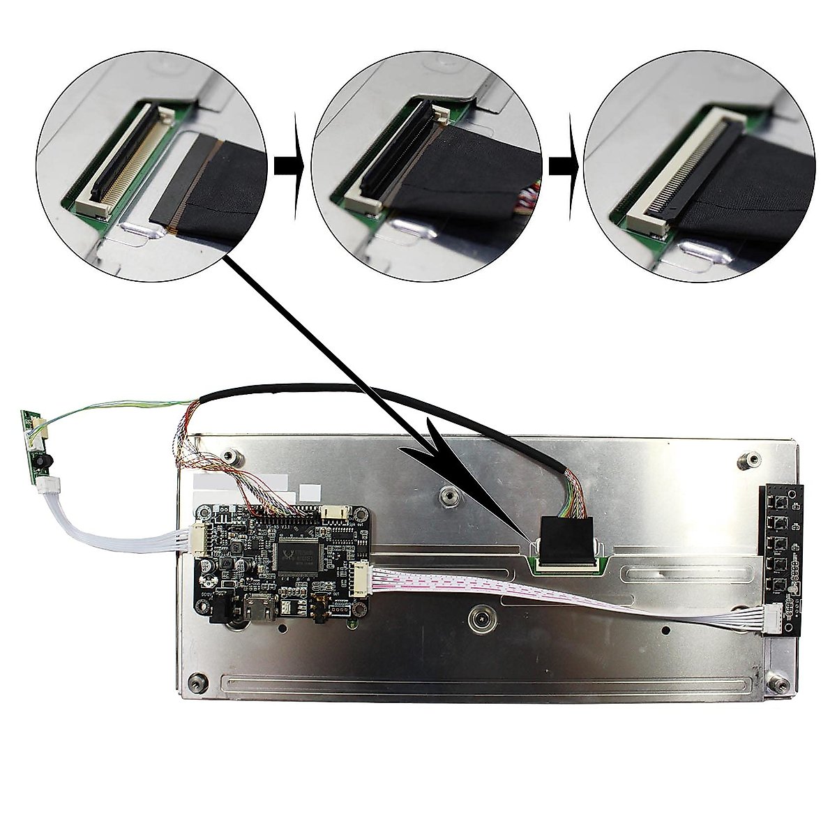 VSDISPLAY HD MI Audio LCD Controller Board VS-N5 V3 Work for 12.3 Inch 1920x720 HSD123KPW1-A30 HSD123KPW2-D10 LVDS Interface LCD Screen