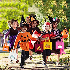 20Pcs Pumpkin Party Favor Bags, Halloween Non-Woven Pumpkin Bags, Autumn Goodie Candy Gift Bags Maple Leaf Pumpkin Treat Bags for Fall Birthday Baby Shower Thanksgiving Halloween Party Decoration