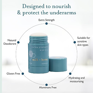 milk + honey Extra Strength Deodorant No. 09, Aluminum Free Deodorant for Women and Men, Natural Deodorant Gentle on the Skin, Lavender and Tea Tree scent