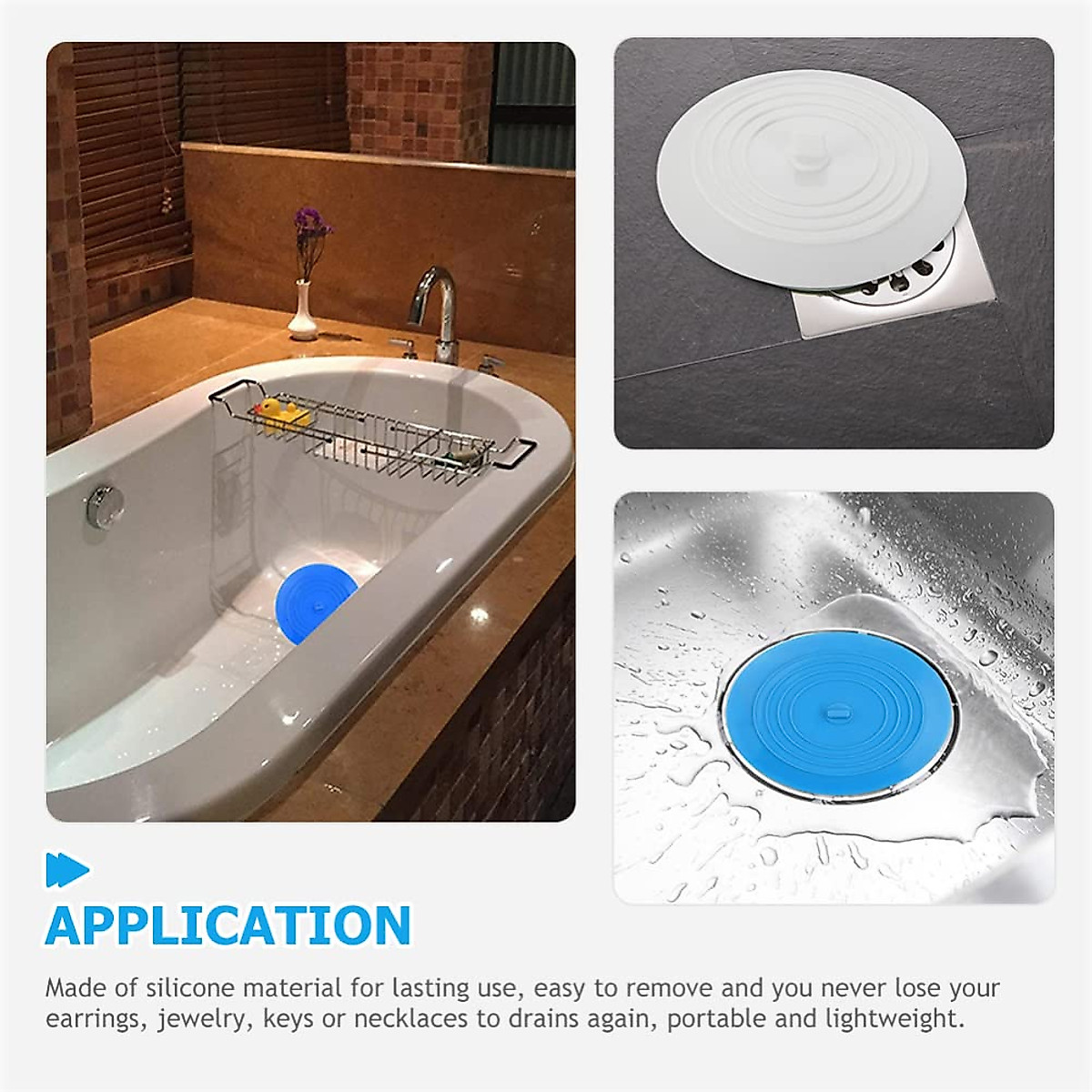ULTECHNOVO 2pcs Sink Plug Bathtub Stopper Kitchen Sink Stopper Laundry Room Sink Stopper Flat Drain Stopper tub Drain Covers for bathtubs Bath tub Drain Covers tub Hair Catcher Drain Plug 15c
