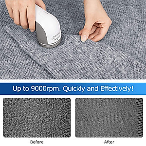 BEAUTURAL Fabric Shaver and Lint Remover, Sweater Defuzzer with 2-Speeds, 2 Replaceable Stainless Steel Blades, Battery Operated, Remove Clothes Fuzz, Lint Balls, Pills, Bobbles