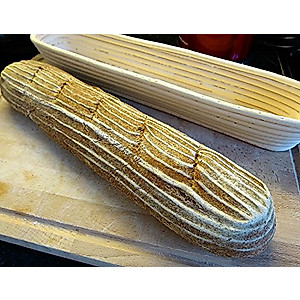 15 inches Baguette Banneton Bread Proofing Basket and Linen Liner Set 2 Pack