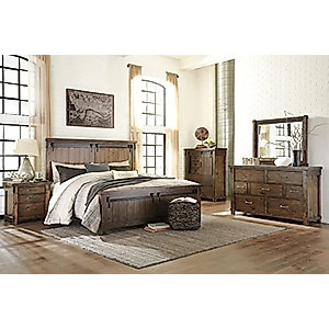 Signature Design by Ashley Lakeleigh Rustic Industrial 7 Drawer Dresser, Dark Brown