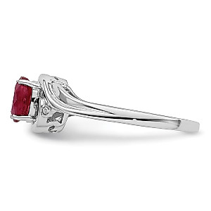 IceCarats 925 Sterling Silver Diamond Red Ruby Ring Gemstone Band Size 7