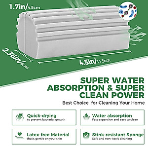 5 Pcs Damp Clean Duster Sponge, Dusters for Cleaning Blinds, Baseboard, Ceiling Fan Scrub Brush Magic Eraser Sponge Apartment Must Haves Household Cleaning Supplies Products Kitchen Gadgets（Grey）