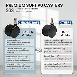 Chromcraft Set of 4 Caster Swivel Tilt Dining Chairs, Luxe Casual Wooden Arm All-Metal Pedestal Base Chairs with Rolling Wheels for Kitchen(Fonzo Marble-Medium Oak)