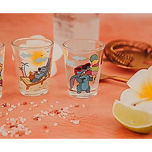 Disney Lilo & Stitch Beach Day 1.5-Ounce Mini Shot Glasses | Set of 4