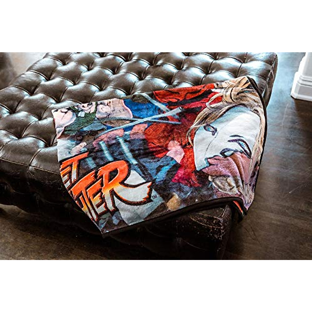 Street Fighter II: The World Warrior Plush Throw Blanket | Cozy Sherpa Wrap Covering For Sofa, Bed | Super Soft Lightweight Fleece Blanket | Geeky Home Decor | 45 x 60 Inches