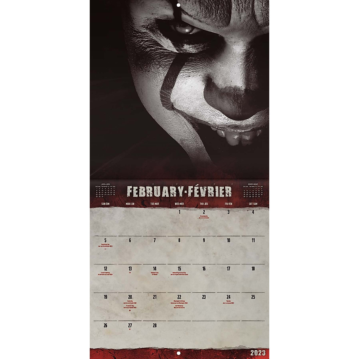 2023 Horror Collection Wall Calendar (Bilingual French) (French Edition)