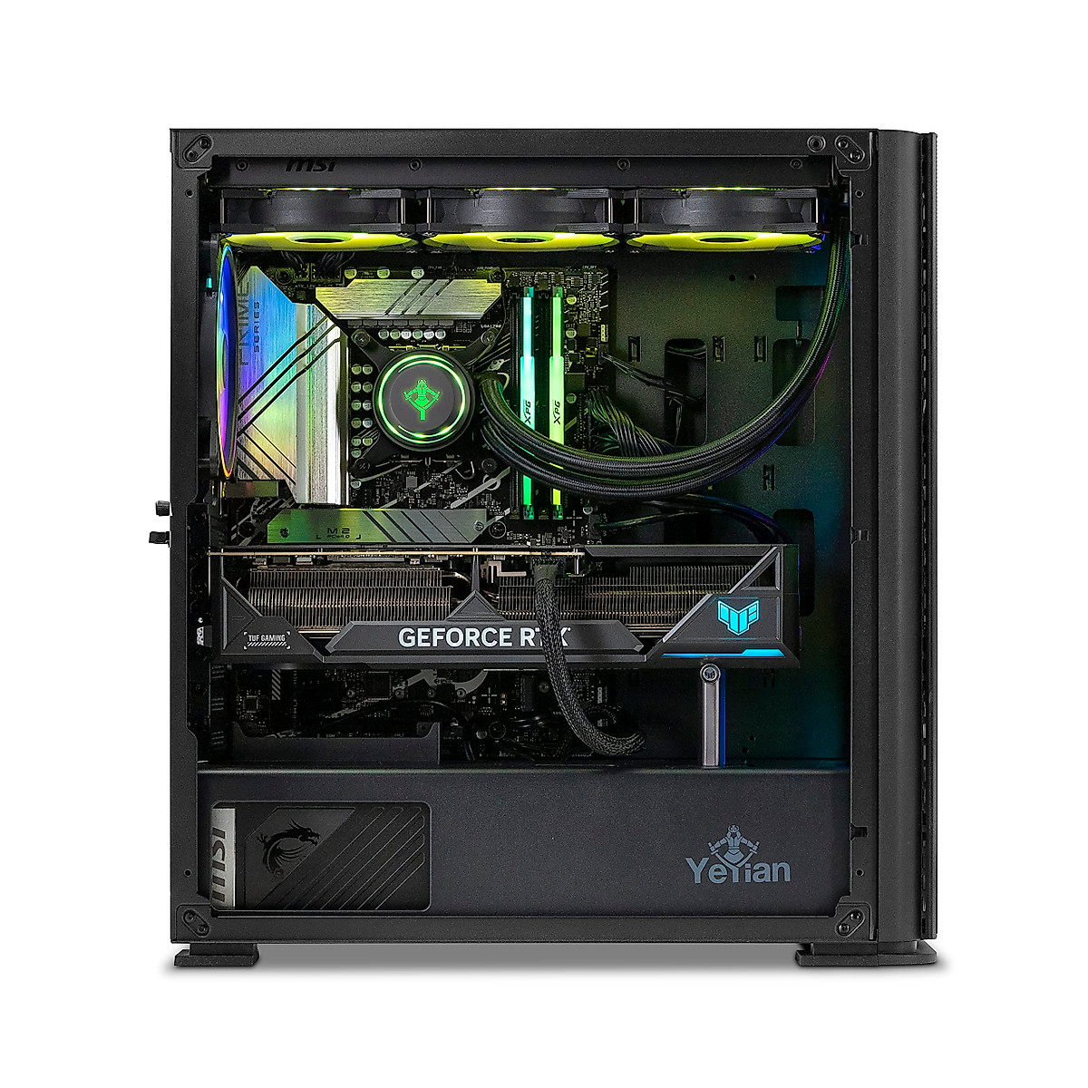 YEYIAN ODACHI Intel 13th Gen VR PC Gaming,i9 13900KF 5.80 GHz Desktop Computer,RTX 4090 24GB, 32GB DDR5 RAM,2TB SSD,2TB HDD,Z790 Mobo,360mm AIO Liquid Cooled,Win 11 Home,7 ARGB Fans,1000W Platinum PSU