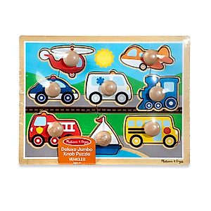 Melissa & Doug Vehicles Jumbo Knob Wooden Puzzle (8 pcs)
